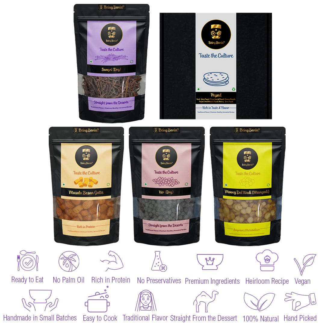 All in 1 - Rajasthani Combo - Gatta, Mangodi, Papad, Ker & Sangri ...