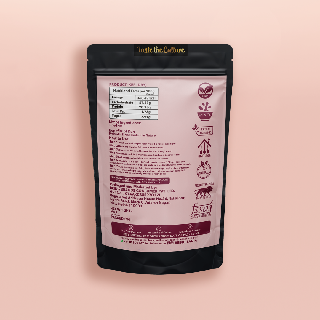 Rajasthani Dry Ker | Dry Vegetable | Kair Sangri | Free Recipe on Pack ...